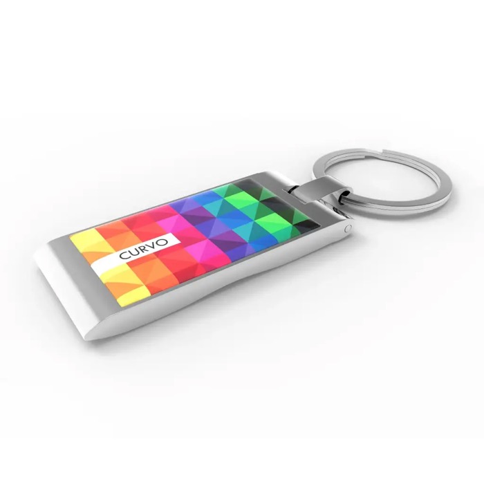 Gebogen metalen sleutelhanger met moderne stijl | Vanaf 1,67