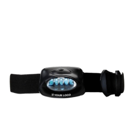 Kunststof hoofdlamp met logo met 5 LEDs | Vanaf €2,57