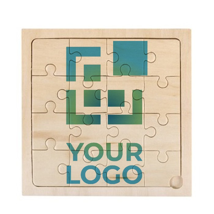 Houten bedrukte puzzels van 16 stukjes | Vanaf €0,72
