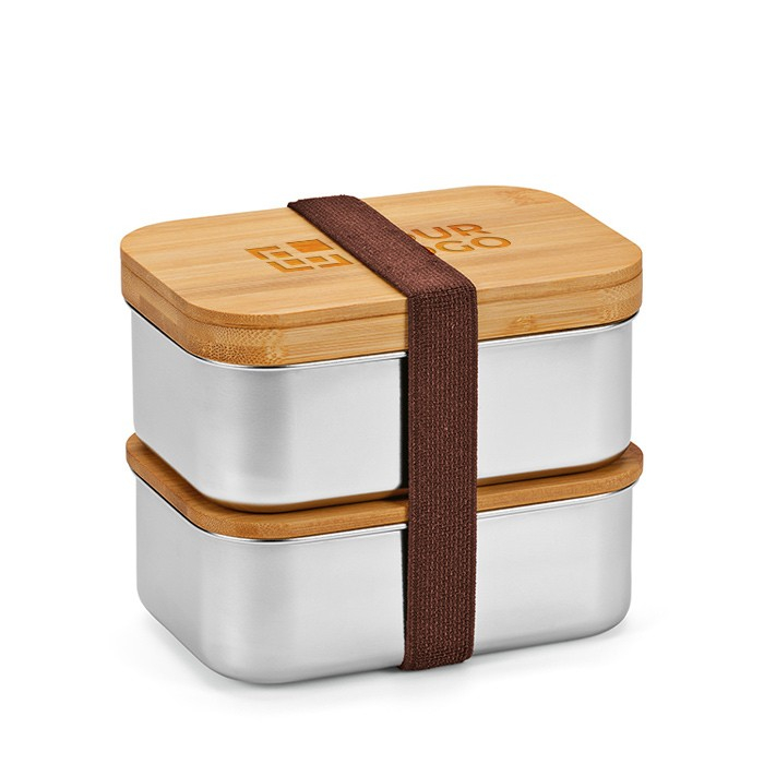 Lunchbox van rvs, 2 compartimenten 1,4L | Vanaf €14,00